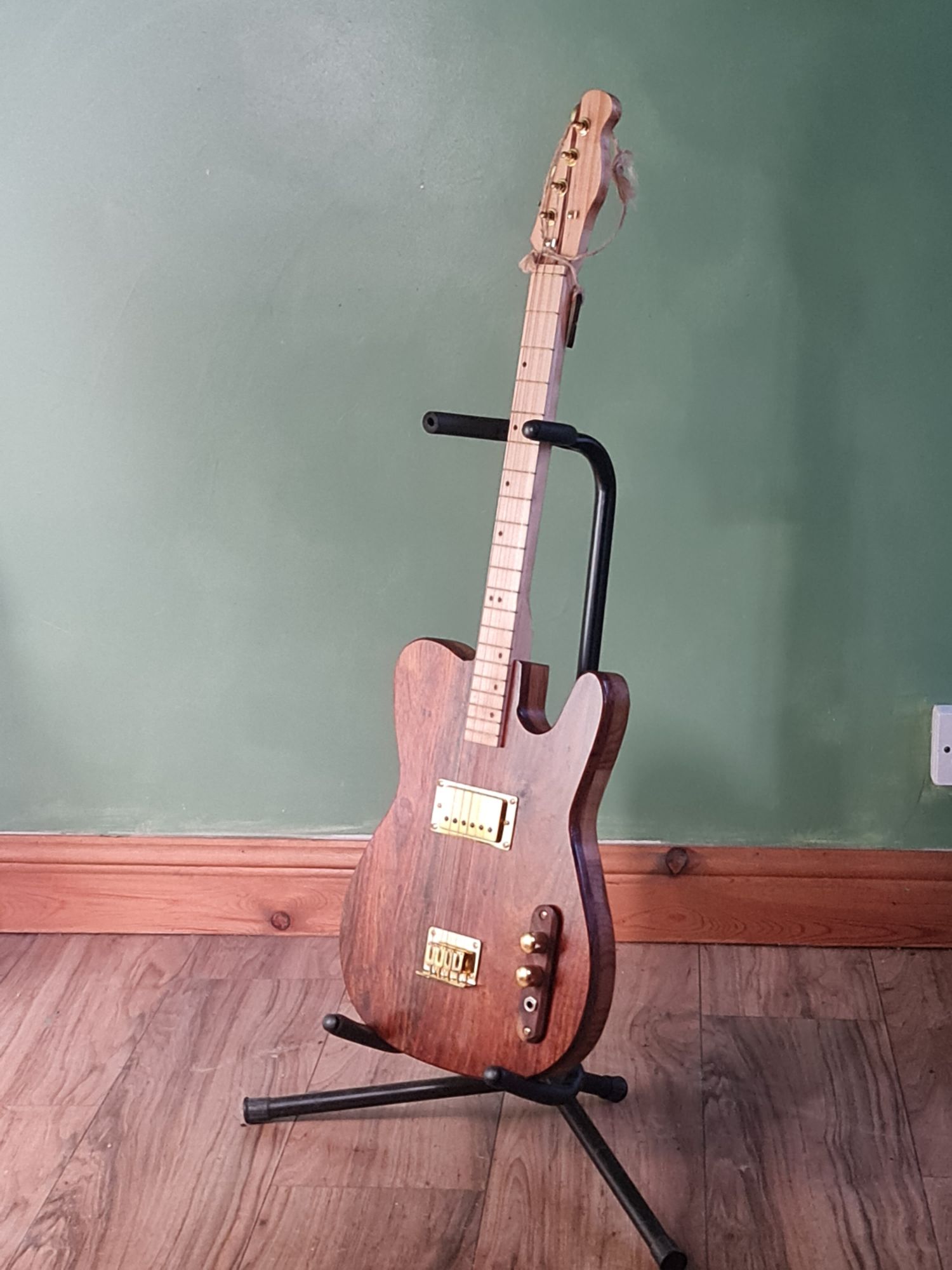 012 – 4 String Oak and Mango Wood Guitar – Lazy Dog Guitars